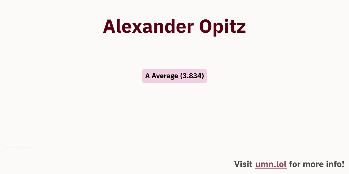 Alexander Opitz | GopherGrades