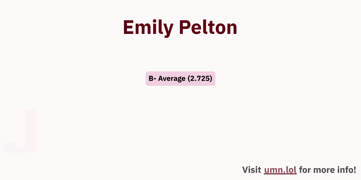 Emily Pelton | GopherGrades