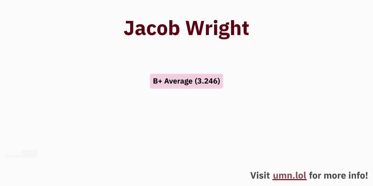 Jacob Wright | GopherGrades