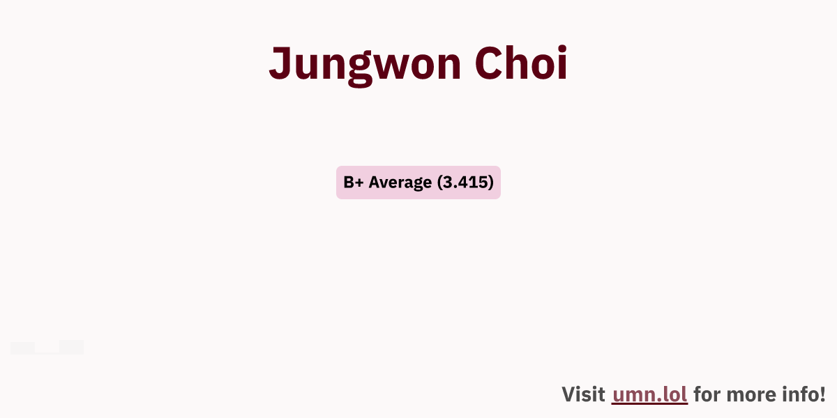 Jungwon Choi | GopherGrades