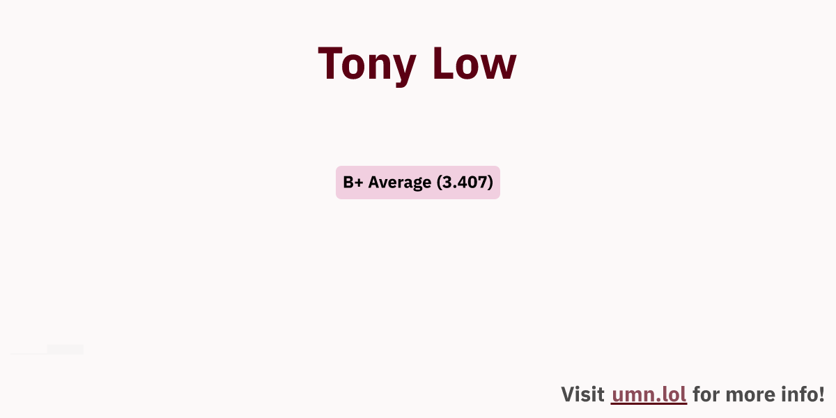 Tony Low | GopherGrades