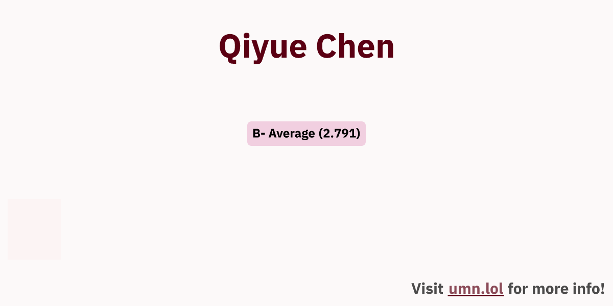 Qiyue Chen | GopherGrades